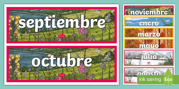 Months in Spanish | Language Display Banners | Twinkl