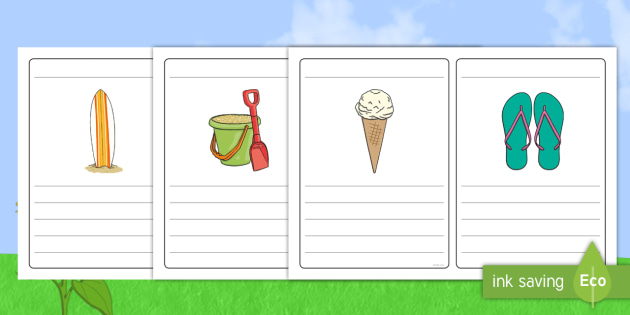 Summer Simple Sentence Writing Frames (teacher made)