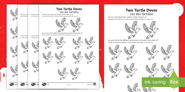 Two Turtle Doves Worksheet / Worksheet English/Spanish