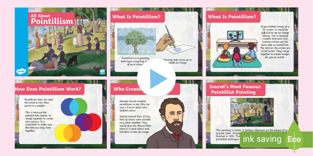 KS1 All About Pointillism Information PPT (teacher made)