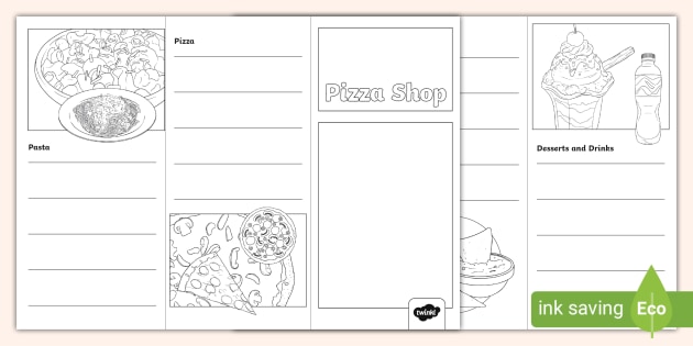 Pizza Shop Menu Template, Design a Menu, Pizza