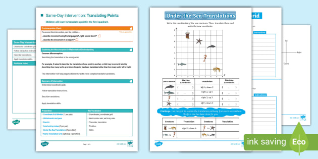 👉 Year 4 Maths Intervention: Translating Points