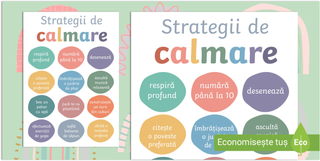 Strategii de calmare – Planșă pentru Galeria de artă