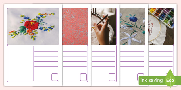 FREE! - Embroidery Themed Postcards (teacher made)