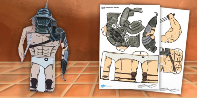 Ancient Rome Paper Model Gladiator (Teacher-Made)