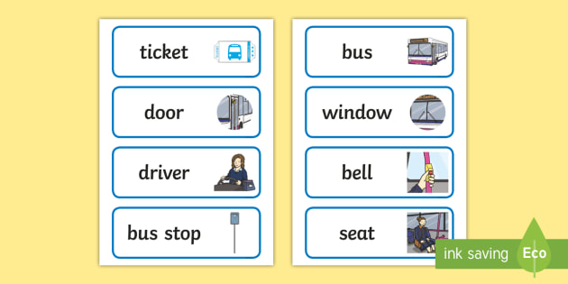 On the Bus Role Play Labels (teacher made)