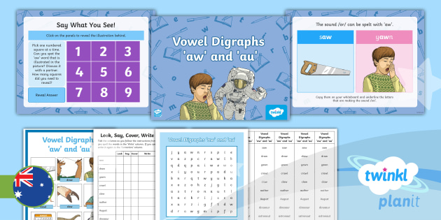 Year 3 Spelling: Vowel Digraphs 'aw' and 'au' (Teacher-Made)
