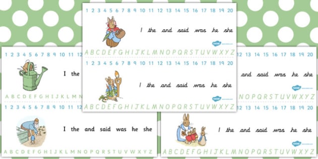 The Tale of Peter Rabbit Combined Number and Alphabet Strips