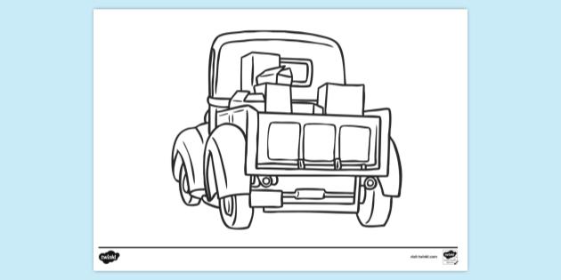 FREE! - Old Truck Colouring Page | Colouring Sheets