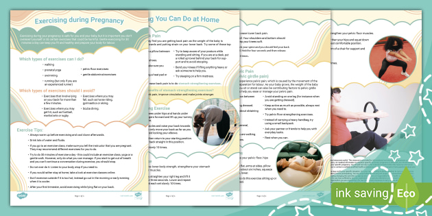 Exercising during Pregnancy (teacher made)