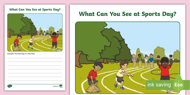 What Can You See at Sports Day? Writing Activity - Twinkl