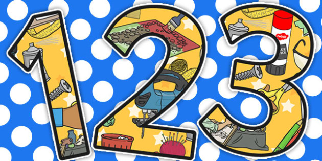 Design Technology A4 Themed Display Numbers (teacher made)