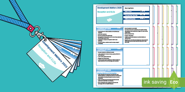 EYFS Lanyard-Sized Development Matters 2020: Reception Plus ELGs (New EYFS EYFS Lanyard-Sized Development Matters 2020: Reception Plus ELGs (New EYFS