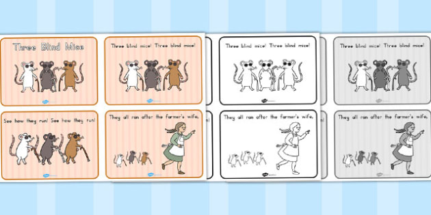 Three Blind Mice Story Sequencing 4 per A4 (teacher made)