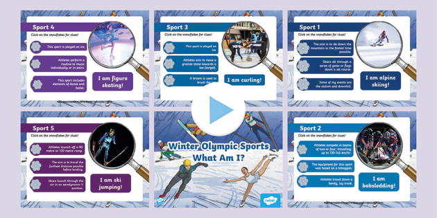 Winter Olympic Sports What Am I? Interactive PowerPoint