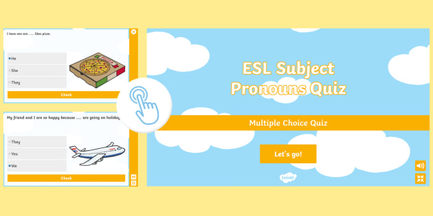 ESL Subject Pronouns Interactive Quiz (teacher made)
