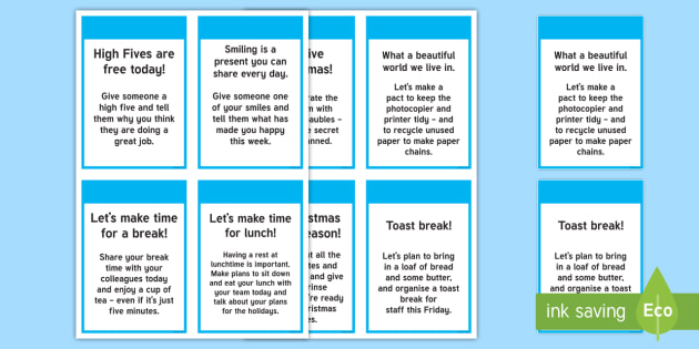 Staff Well-Being Challenge Cards