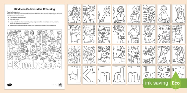 Kindness Collaborative Colouring Activity (Teacher-Made)