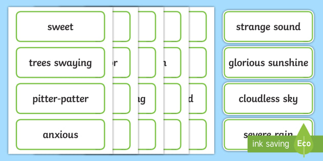 FREE! - Setting Describing Word Cards (teacher made)