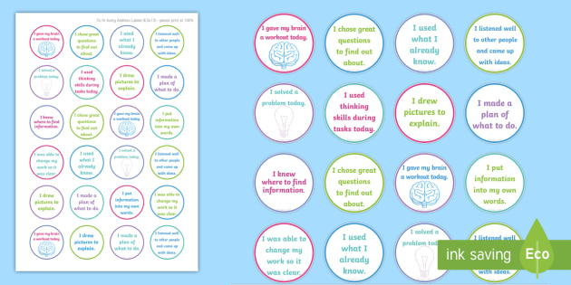 NI Thinking Skills and Personal Capabilities Managing Information Stickers