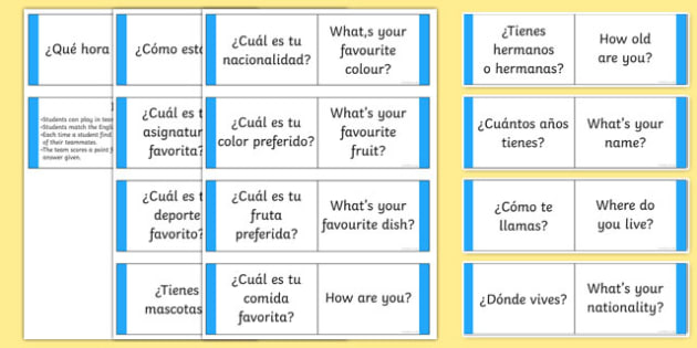 Basic Questions Matching Card Game (teacher made)