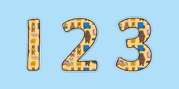 Goldilocks and the Three Bears Themed Display Numbers