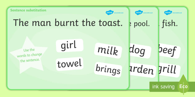 Phase 4 Sentence Substitution Activity Mats - phase 4, phase four, sentence