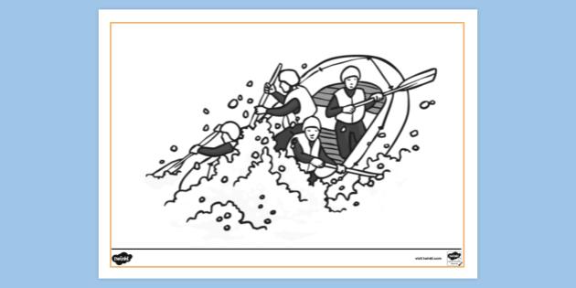 FREE! - White Water Rafting Colouring Sheet | Colouring Sheets