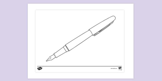 FREE! - Pen Colouring Sheet - Colouring Sheets - Twinkl