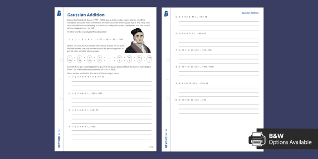 👉 Gaussian Addition - The Sums of Positive Numbers | Beyond