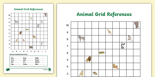 Animal Grid References Worksheet teacher Made 