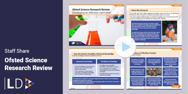 Staff Share: Ofsted Science Research Review (teacher made)