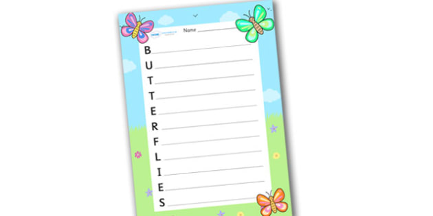 Butterflies Acrostic Poem - acrostic poems, acrostic poem