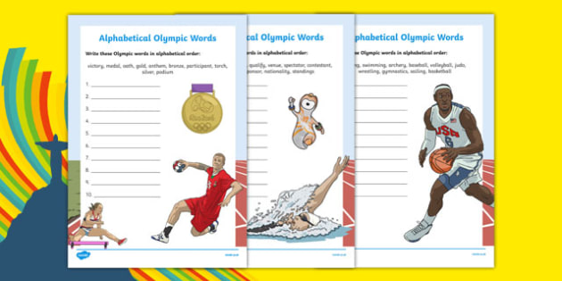 Olympics Alphabet Ordering Activity (teacher made)