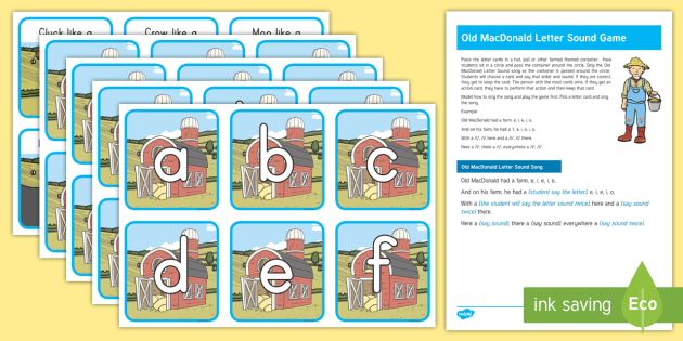Old MacDonald Letter Sound Game Group Activity