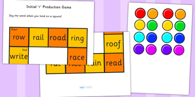 r and Vowel Production Game (teacher made)