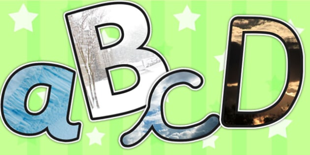Weather Themed Size Editable Display Lettering