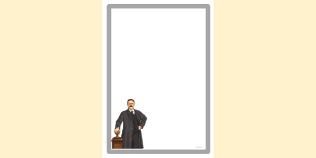 * NEW * Simple Blank President Roosevelt | Page Borders | Twinkl