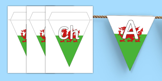 Welsh Alphabet on Display Bunting (teacher made)