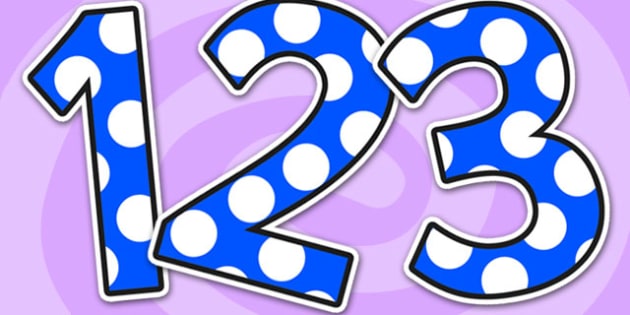 Polka Dot A4 Display Numbers