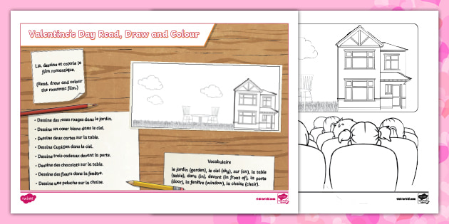 👉 French Valentine's Day Read, Draw and Colour Worksheet - KS2