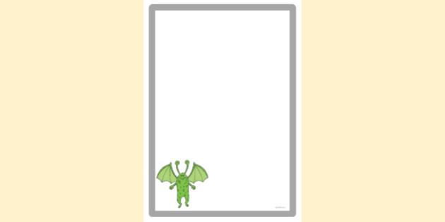 FREE! - Simple Blank Green Spotty Alien | Page Borders | Twinkl