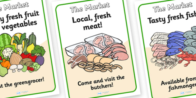 The Market Role Play Posters-the market, role play, posters, role play