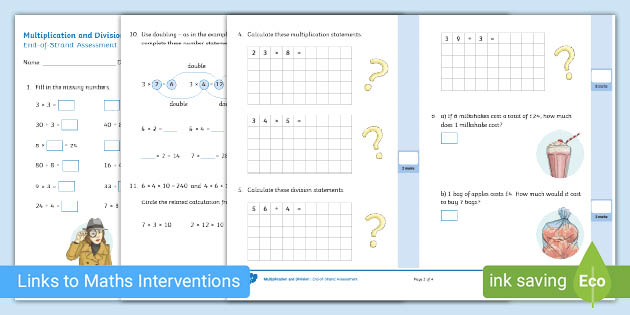 👉 Year 3 Multiplication and Division End-of-Strand Assessment