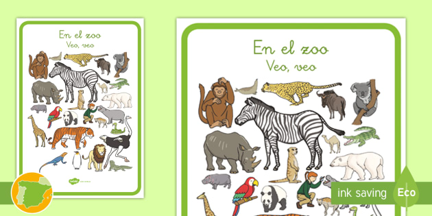 Ficha de actividad: En el zoo - Veo, veo (teacher made)