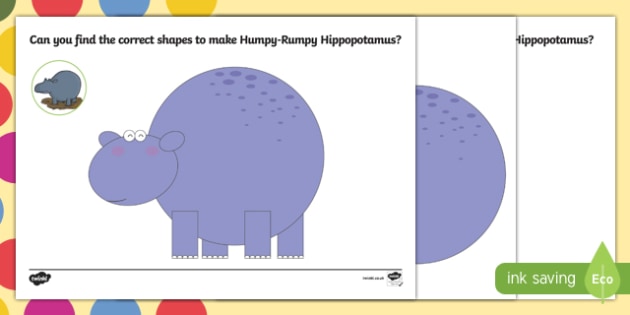 FREE! - Hippopotamus Shape Worksheet / Worksheet Pack to Support ...