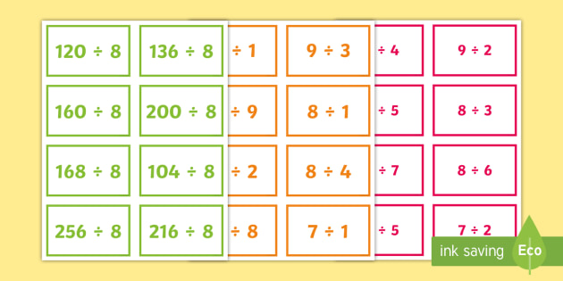 Division War Differentiated Playing Cards (teacher made)