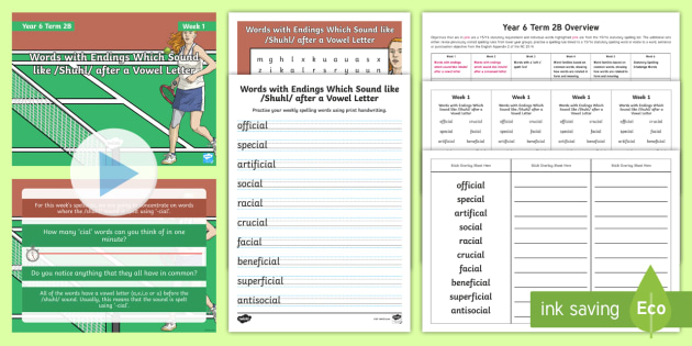 Year 6 Term 2B Week 1 Spelling Pack (teacher made)