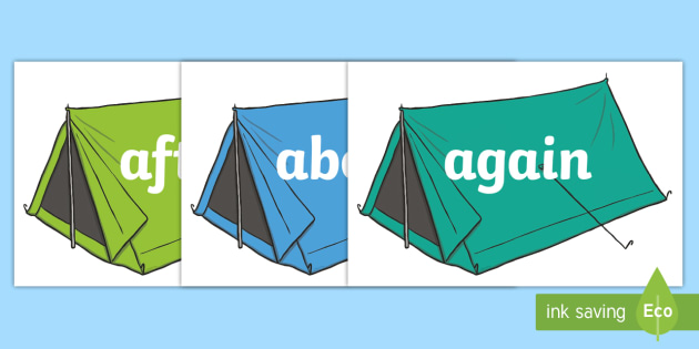 FREE! - KS1 Keywords on Tents (teacher made)