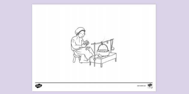 Child Convict Cooking | KS1 Colouring Sheets | Twinkl